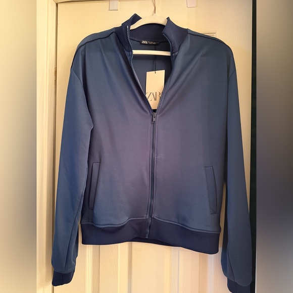 Zara | Jackets & Coats | Zara Navy Blue Casual Jacket | Poshmark